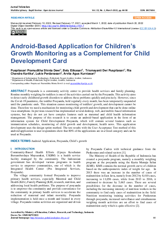 (PDF) Android-Based Application for Children’s Growth Monitoring as a ...