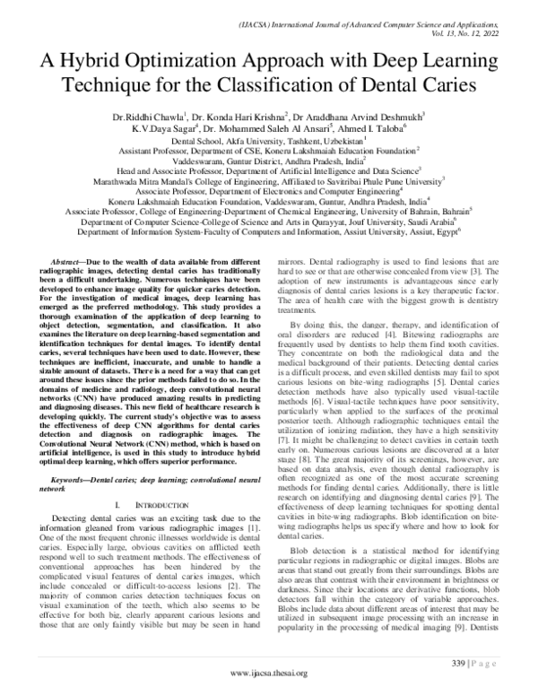 (PDF) A Hybrid Optimization Approach with Deep Learning Technique for the Classification of ...