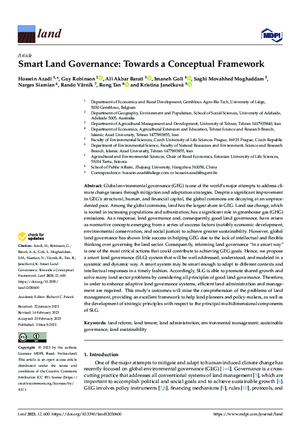 (PDF) Smart Land Governance: Towards a Conceptual Framework