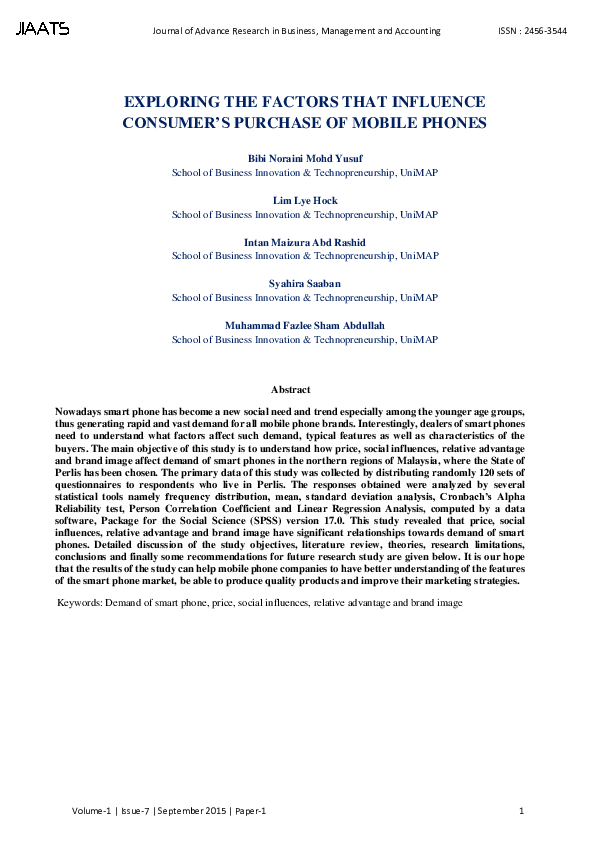 (PDF) Exploring the Factors That Influence Consumer’s Purchase of ...