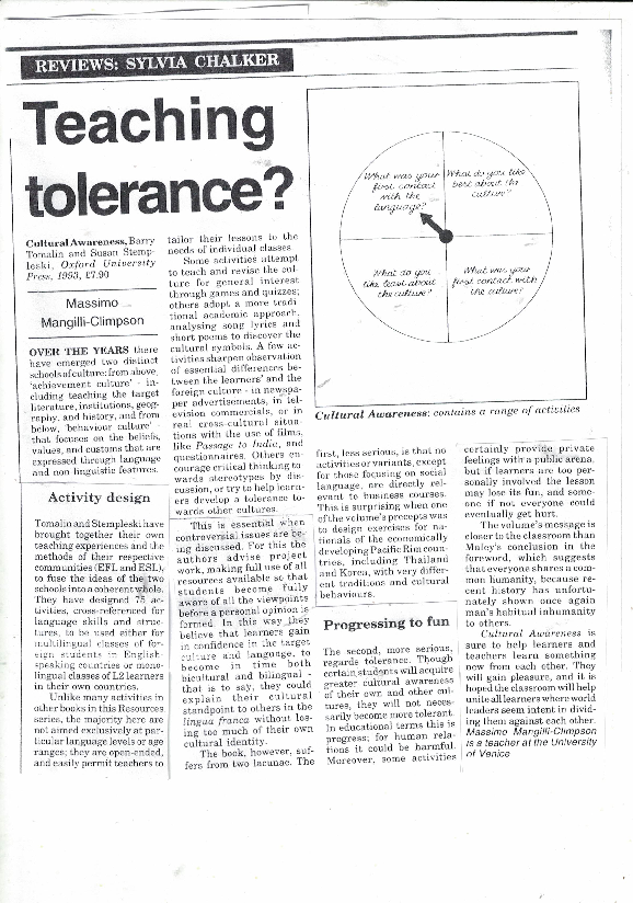 (PDF) Teaching tolerance