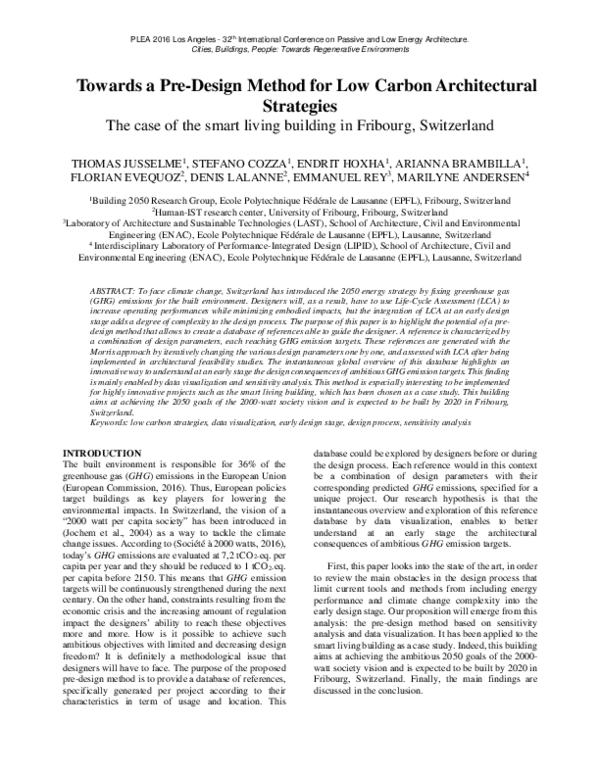 (PDF) Towards a pre-design method for low carbon architectural strategies