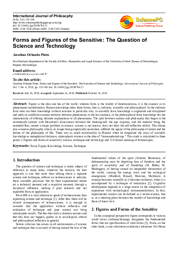 (PDF) Forms and Figures of the Sensitive: The Question of Science and ...