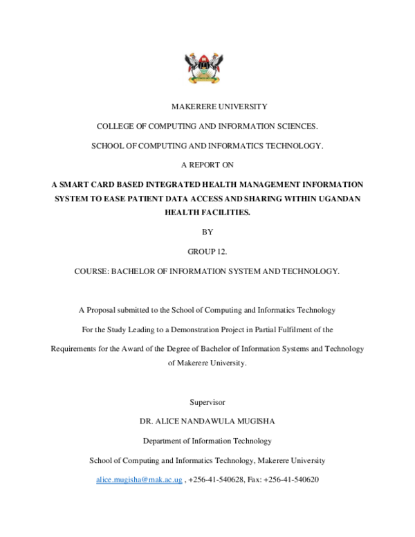 (PDF) A SMART CARD BASED INTEGRATED HEALTH MANAGEMENT INFORMATION SYSTEM TO EASE PATIENT DATA ...
