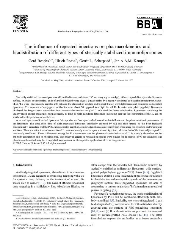 (PDF) The influence of repeated injections on pharmacokinetics and ...