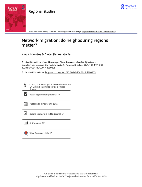 (PDF) Network migration: do neighbouring regions matter?