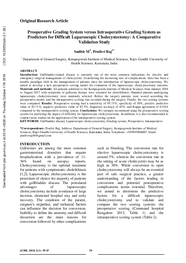(PDF) Preoperative Grading System versus Intraoperative Grading System as Predictors for ...