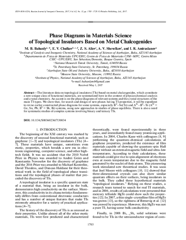 (PDF) Phase diagrams in materials science of topological insulators ...