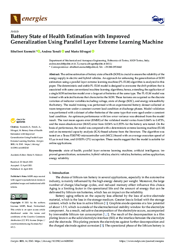 (PDF) Battery State of Health Estimation with Improved Generalization ...