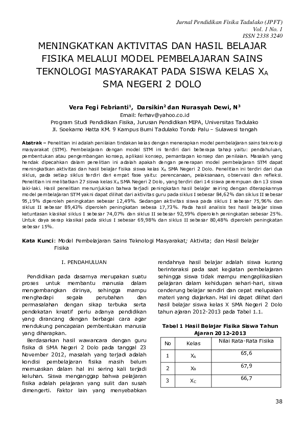 (PDF) Meningkatkan Aktivitas Dan Hasil Belajar Fisika Dengan Model Siklus Belajar (Learning ...