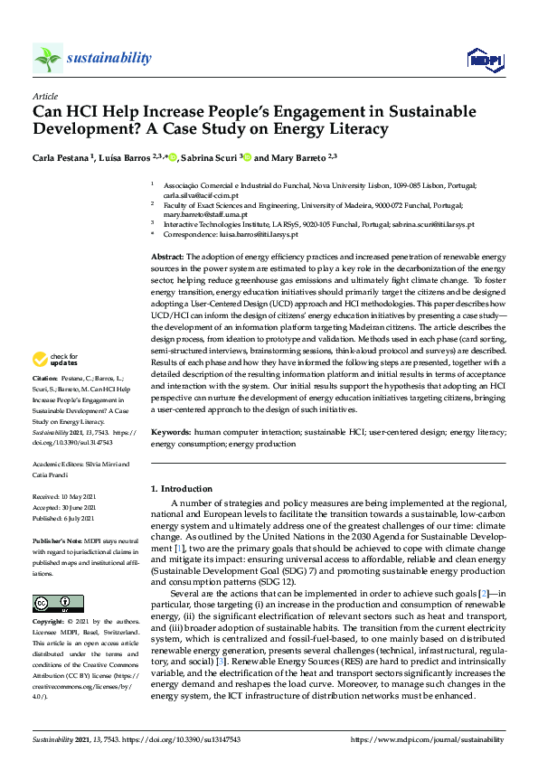 (PDF) Can HCI Help Increase People’s Engagement in Sustainable Development? A Case Study on ...