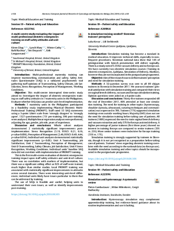 (PDF) Simulation and hysteroscopy: A systematic review