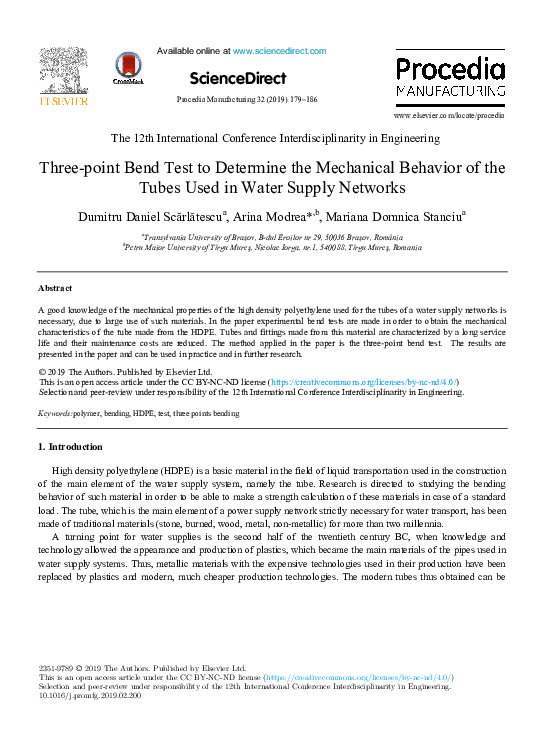 (PDF) Three-point Bend Test to Determine the Mechanical Behavior of the ...