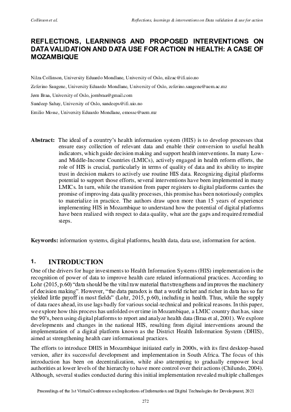 (PDF) Reflections, Learnings and Proposed Interventions on Data ...