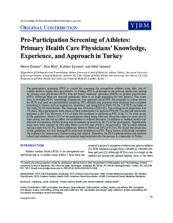 (PDF) Pre-Participation Screening of Athletes: Primary Health Care ...