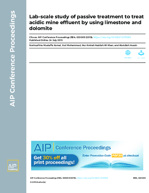 (PDF) Lab-scale study of passive treatment to treat acidic mine ...