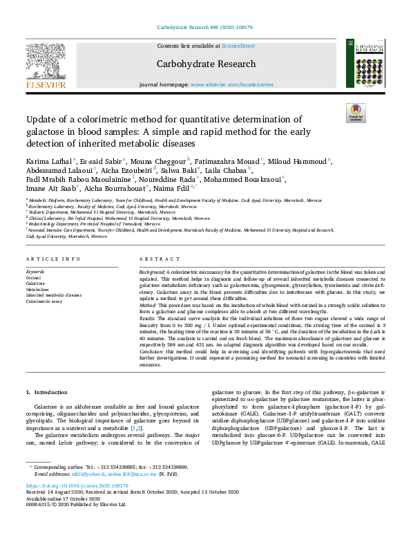 (PDF) Update of a colorimetric method for quantitative determination of galactose in blood ...