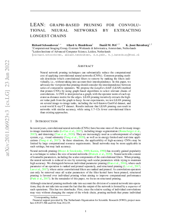 Pdf Lean Graph Based Pruning For Convolutional Neural Networks By Extracting Longest Chains