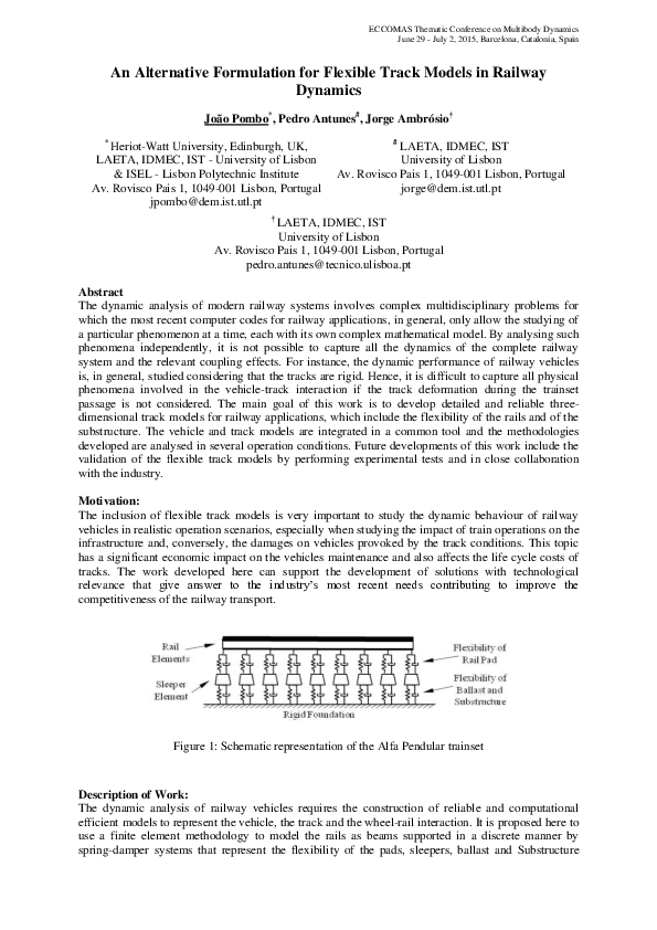 Pdf An Alternative Formulation For Flexible Track Models In Railway Dynamics