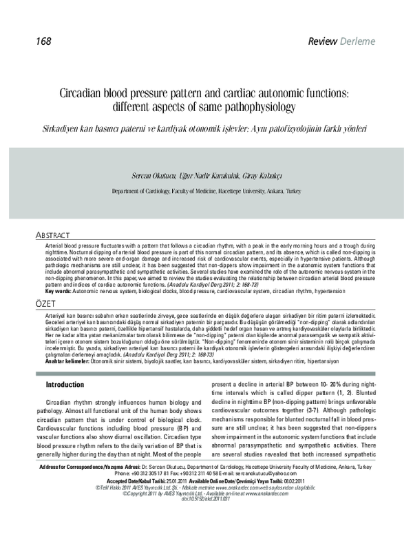 (PDF) Circadian blood pressure pattern and cardiac autonomic functions: different aspects of ...