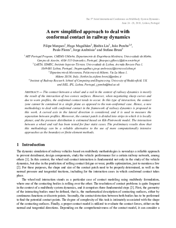 (PDF) A new simplified approach to deal with conformal contact in ...