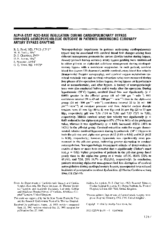 (PDF) Alpha-stat acid-base regulation during cardiopulmonary bypass ...