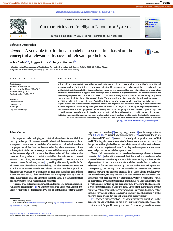 (PDF) simrel — A versatile tool for linear model data simulation based ...