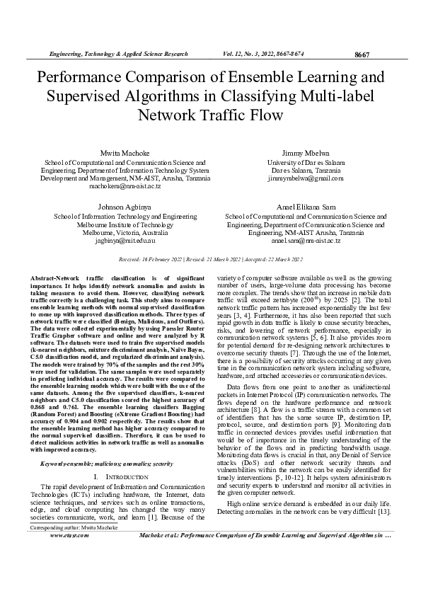 (PDF) Performance Comparison of Ensemble Learning and Supervised Algorithms in Classifying Multi ...
