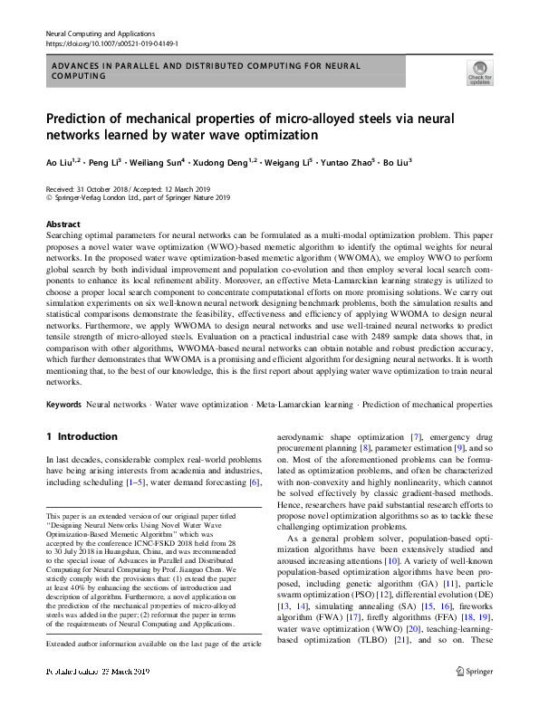 (PDF) Prediction of mechanical properties of micro-alloyed steels via neural networks learned by ...