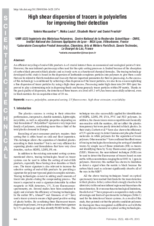 (PDF) High shear dispersion of tracers in polyolefins for improving ...