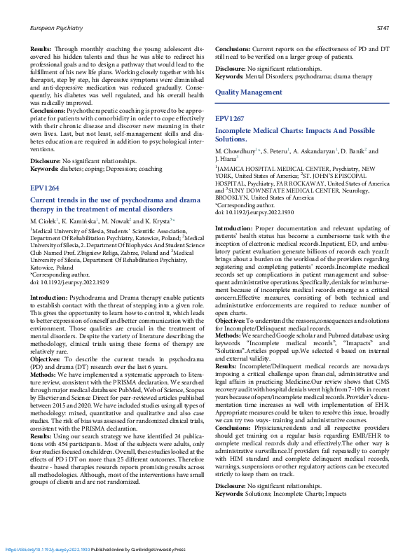 (PDF) Incomplete Medical Charts: Impacts And Possible Solutions