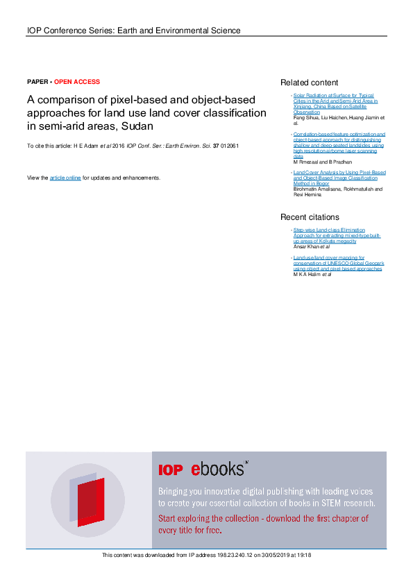 (PDF) A comparison of pixel-based and object-based approaches for land use land cover ...