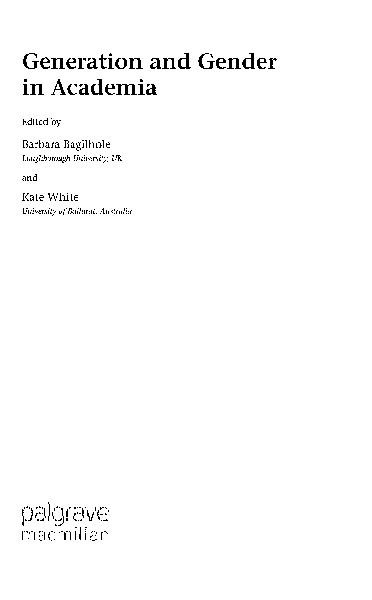(PDF) Generation and Gender in Academia