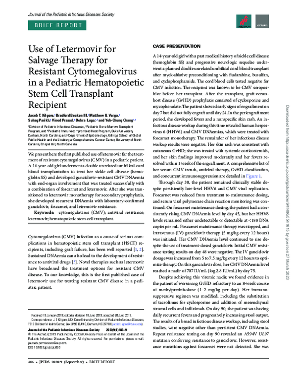 (PDF) Use of Letermovir for Salvage Therapy for Resistant ...