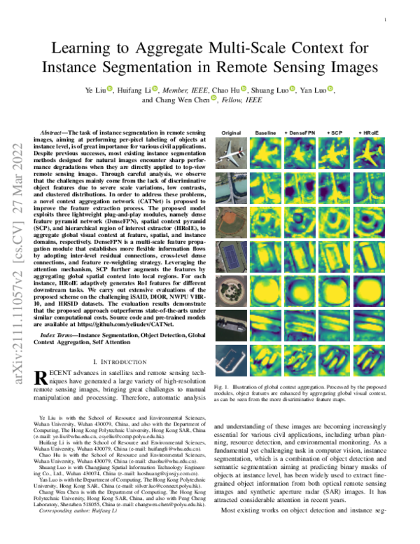 Pdf Learning To Aggregate Multi Scale Context For Instance Segmentation In Remote Sensing Images