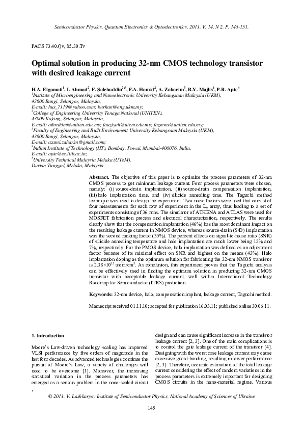 (PDF) Optimal solution in producing 32-nm CMOS technology transistor ...