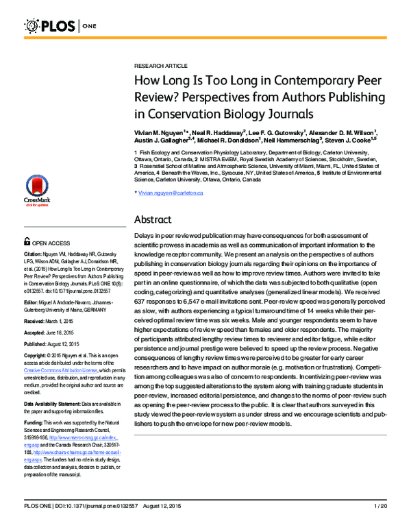(PDF) RESEARCH ARTICLE How Long Is Too Long in Contemporary Peer Review ...