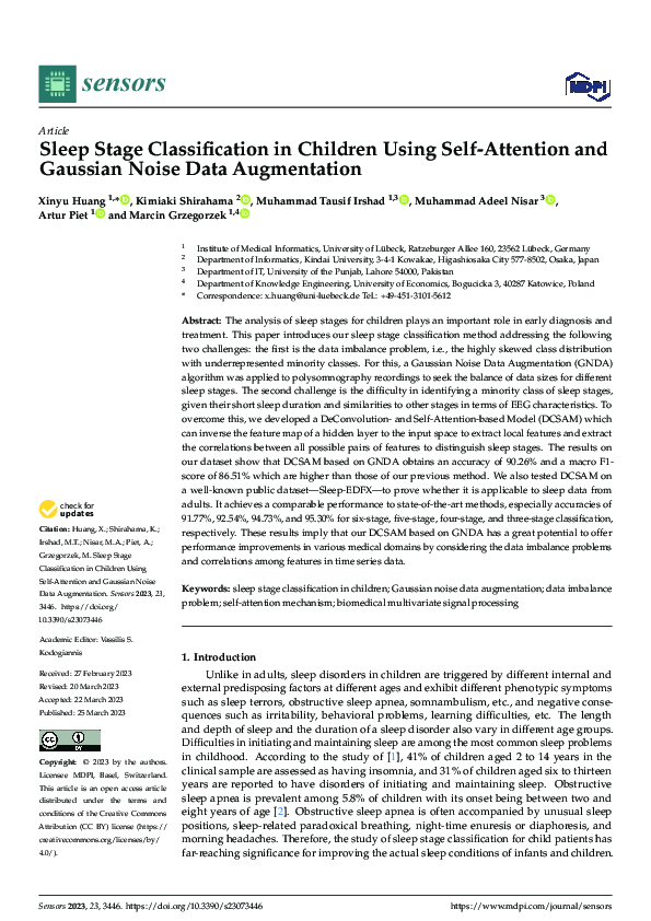 (PDF) Children's Sleep Stage Classification via Self-Attention