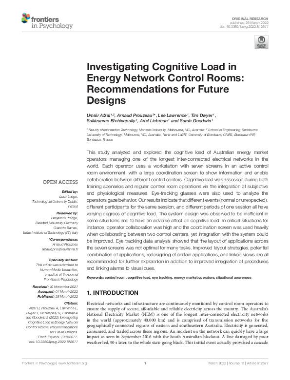 (PDF) Investigating Cognitive Load in Energy Network Control Rooms ...