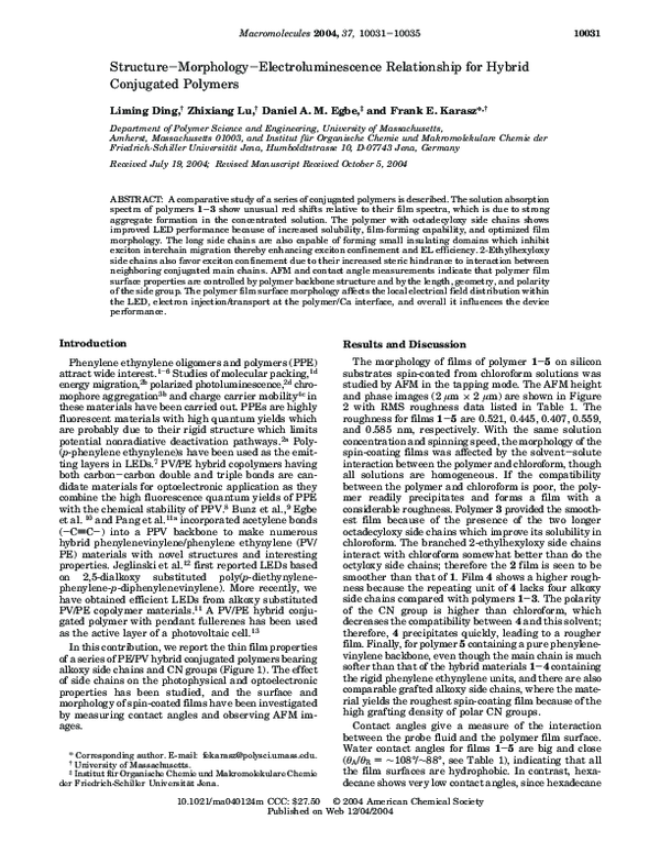 (PDF) Structure−Morphology−Electroluminescence Relationship for Hybrid ...