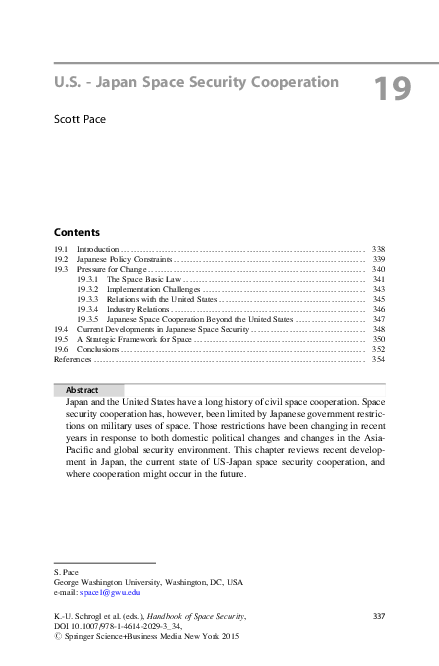 (PDF) U.S. - Japan Space Security Cooperation