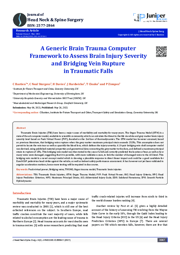 (PDF) A Generic Brain Trauma Computer Framework to Assess Brain Injury ...