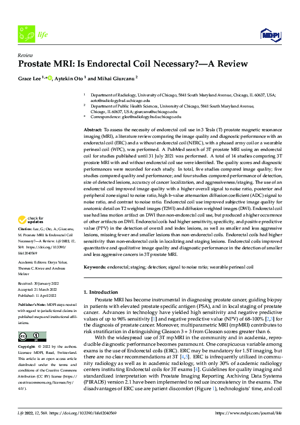 (PDF) Prostate MRI: Is Endorectal Coil Necessary?—A Review