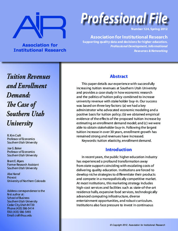 (PDF) Association for Institutional Research Supporting quality data and decisions for higher ...