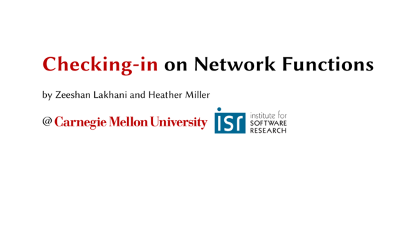 (PDF) Checking-in on network functions