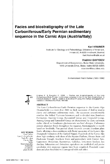 (PDF) Facies and biostratigraphy of the late Carboniferous/early ...