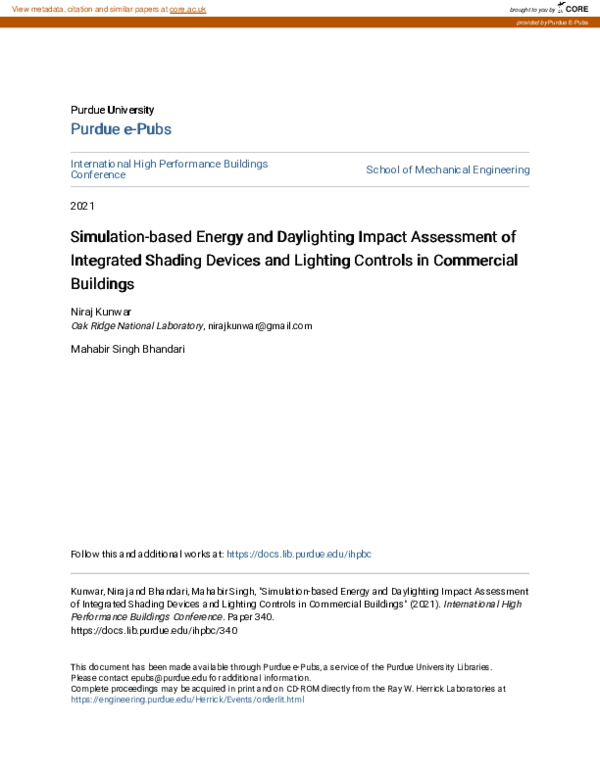 (PDF) Simulation-based Energy and Daylighting Impact Assessment of Integrated Shading Devices ...