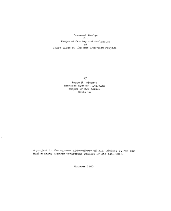 (PDF) Research design for proposed testing and evaluation of three ...
