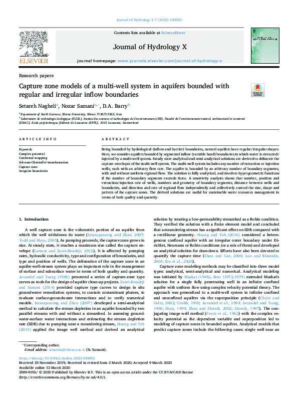 (PDF) Capture zone models of a multi-well system in aquifers bounded ...