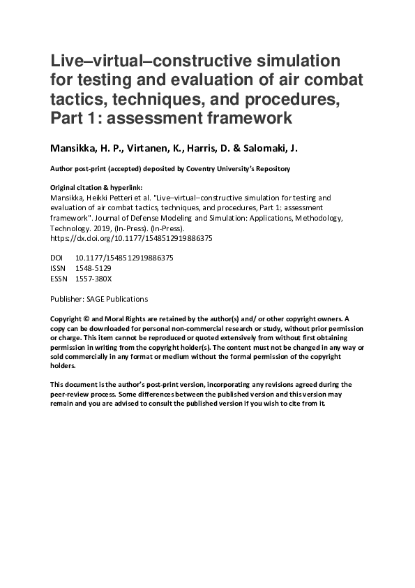 (PDF) Live–virtual–constructive simulation for testing and evaluation ...